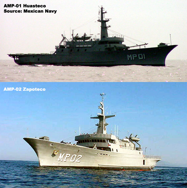 Overview — HUASTECO (AMP-01) class — Auxiliary — Ships — Weapons — Military Periscope